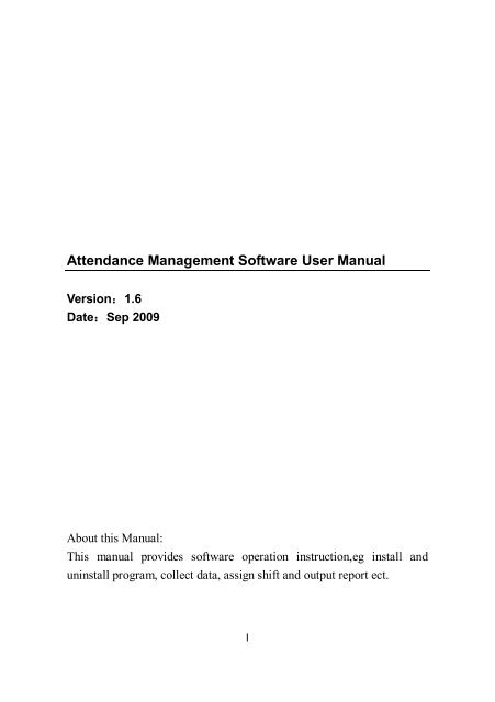Attendance Management Software User Manual - Vitoquen