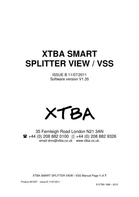 XTBA SMART SPLITTER VIEW / VSS