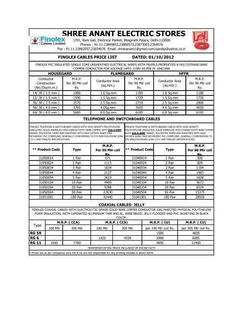 SHREE ANANT ELECTRIC STORES