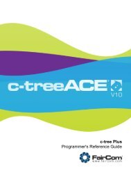 c-tree Plus Edition Guide - FairCom Corporation