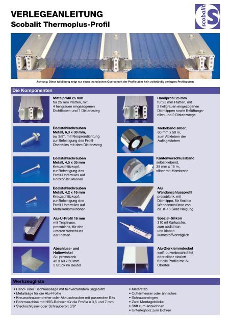 Verlegeanleitung Thermoplus-Profil - Scobalit