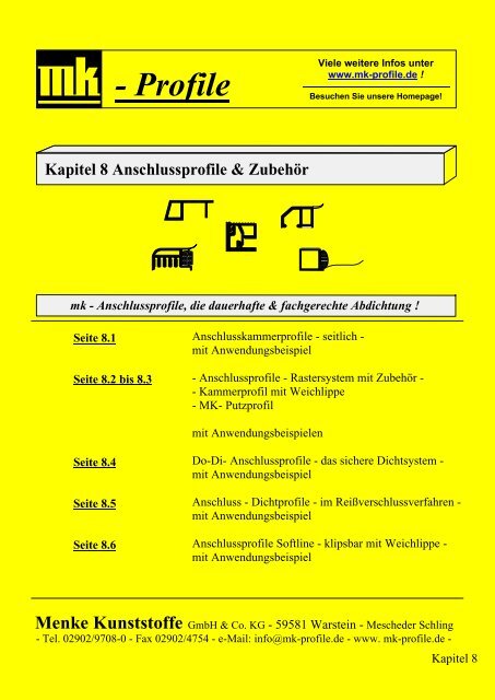 Anschlussprofile, die dauerhafte & fachgerechte ... - mk-Profile