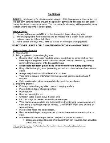 DIAPERING PROCEDURES - Indelible Impressions Learning Center