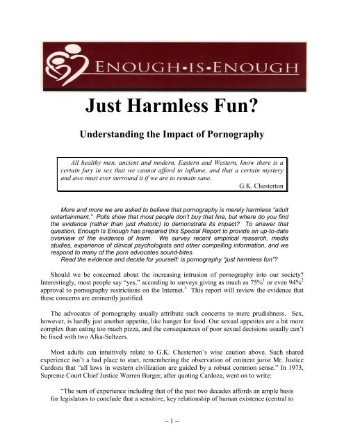 Just Harmless Fun: Understanding the Impact of ... - ProtectKids.com