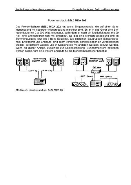 Bedienungshinweise Bell MDA 202 - Technikpool
