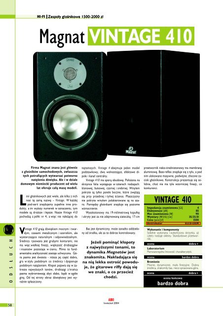 VINTAGE 410 Magnat - Audio