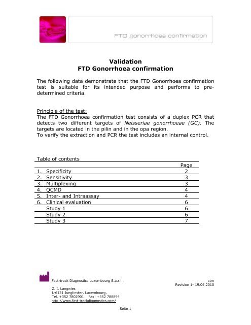 FTD pdf - Fast-track Diagnostics