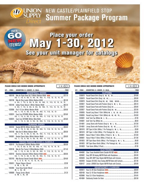 Summer package program - Union Supply Direct - Indiana Inmate ...