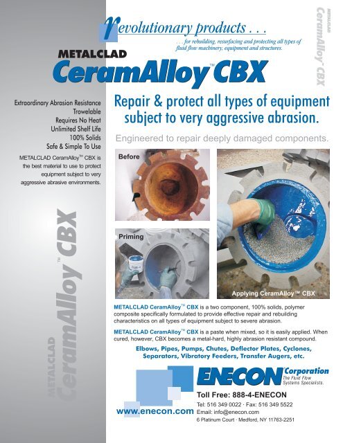 METALCLAD CeramAlloy CBX Tech Sheet.cdr - Corrosion Fluid ...