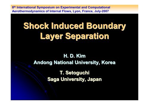 Shock Induced Boundary Layer Separation - LMFA