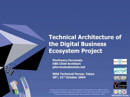 MDA, “the silver bullet” - Technologies for Digital Ecosystems