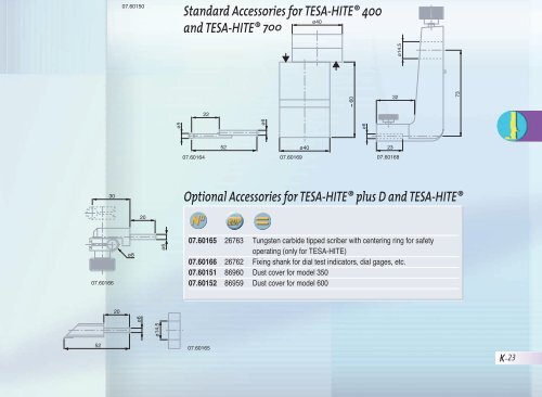 Optional Accessories for TESA-HITE® plus D and TESA-HITE ...