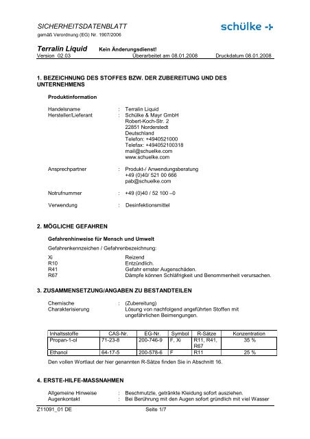 Terralin Liquid - Schülke & Mayr