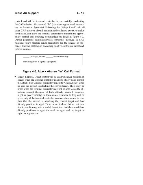 Close Air Support 4 - 15