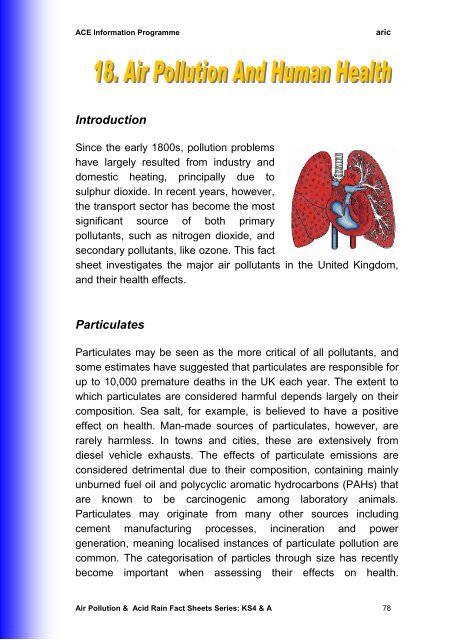 Air Pollution Fact Sheet Series - Lord Grey School