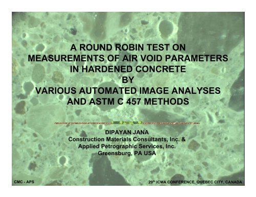 a round robin test on measurements of air void parameters in ...