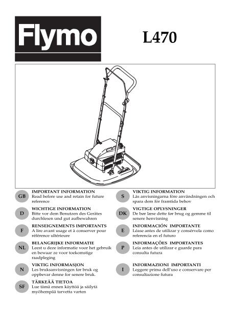 OM, Flymo, L470, 96335105900, 2003-06, Lawn Mower, DE - Klippo