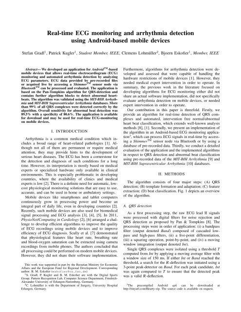 Real Time Ecg Monitoring And Arrhythmia Detection Using Android
