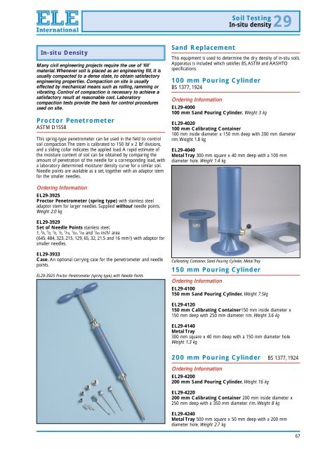 Proctor Penetrometer Soil Testing In-situ density 29 150 mm Pouring ...