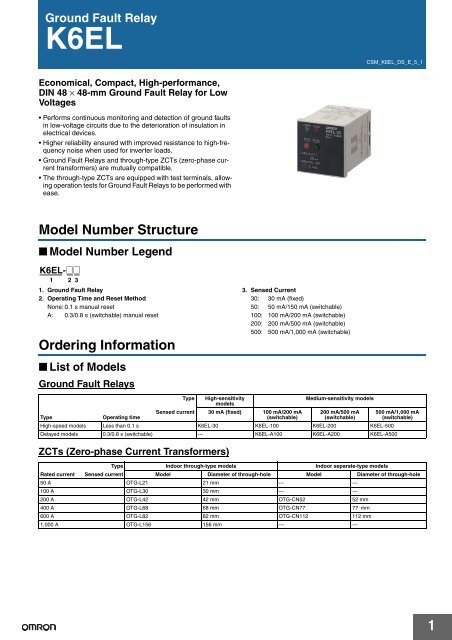 Data Sheet - OMRON Industrial Automation