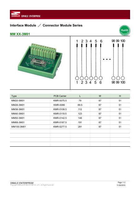 Interface Module ／ Connector Module Series MM XX-3M01 - Dinkle