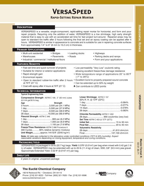 VersaSpeed - Euclid Chemical Co