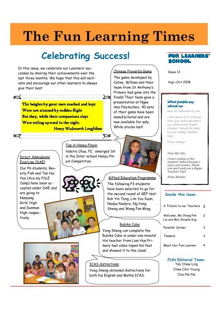 Celebrating Success! - Fun Learners