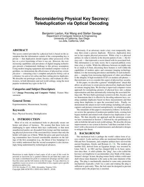 Teleduplication via Optical Decoding - UCSD Computer Vision