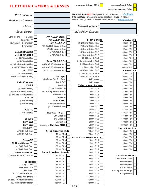 FLETCHER CAMERA & LENSES