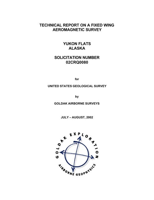 technical report on a fixed wing aeromagnetic survey ... - the USGS