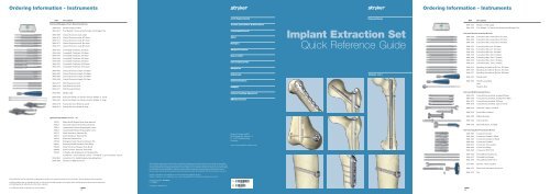 Implant Extraction Set Quick Reference Guide - Stryker