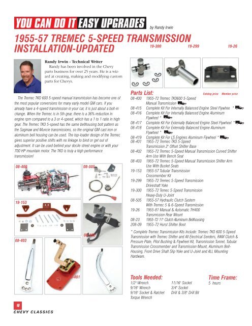 1955-57 tremec 5-speed transmission installation-updated