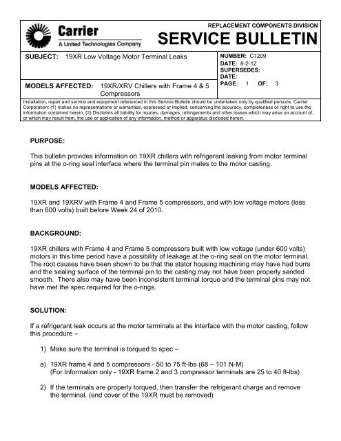 SERVICE BULLETIN