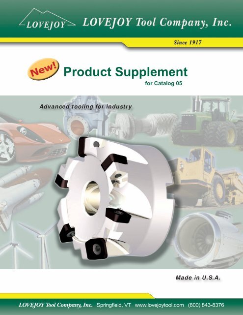 Supplement Catalog ( 13.6 KB ) - LOVEJOY Tool Company, Inc.