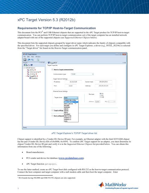xPC Target Version 5.3 (R2012b) - MathWorks