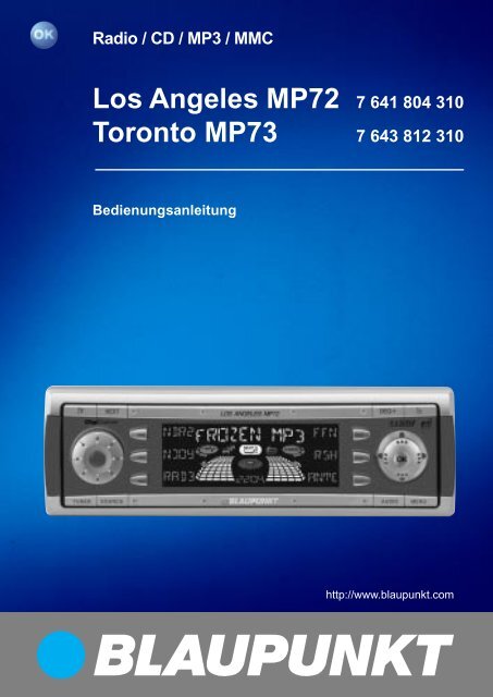 Los Angeles MP72 7 641 804 310 Toronto MP73 - Blaupunkt