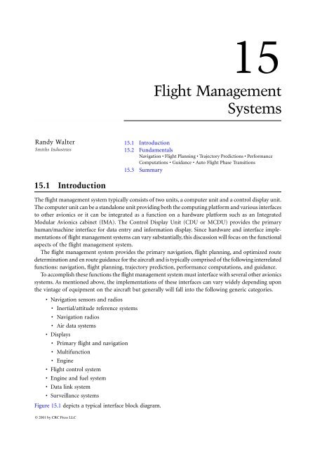 Chapter 15: Flight Management Systems