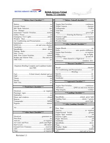 BOEING 737-900 CHECKLIST