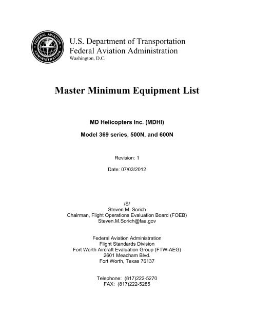 Master Minimum Equipment List