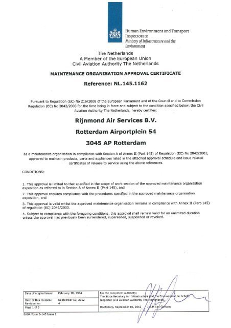 EASA Part-145 maintenance approval certificate - Rasnl.com EASA Part-145 maintenance approval certificate - Rasnl.com