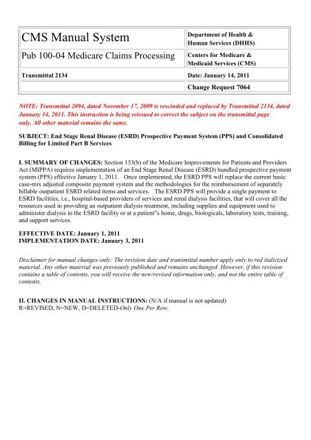 CMS Manual System - Centers for Medicare & Medicaid Services