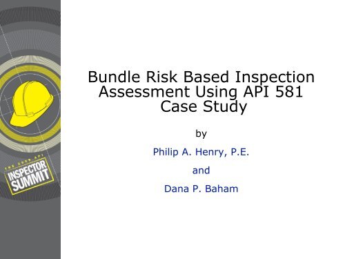 Bundle RBI Assessment using API 581