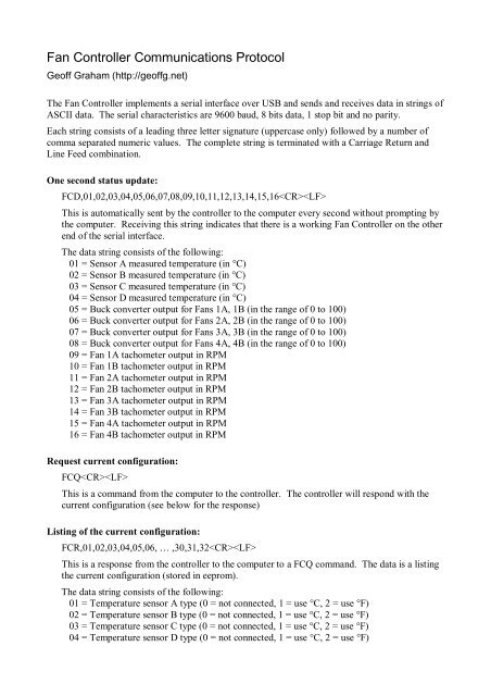 Fan Controller Communications Protocol - Geoff Graham's Projects
