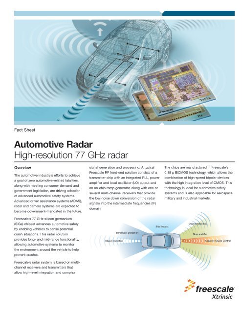 Automotive Radar High-resolution 77 GHz radar - Freescale ...