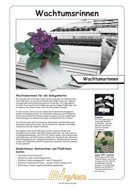 Wachtumsrinnen - GVI System