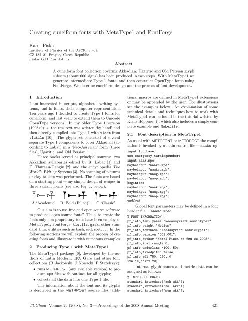 Creating cuneiform fonts with MetaType1 and FontForge - TUG