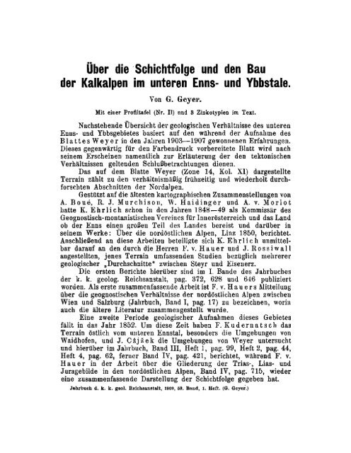 Ober die Schichtfolge und den Bau der Kalkalpen im unteren Enns ...