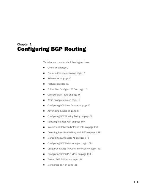 Chapter 1 Configuring Bgp Routing
