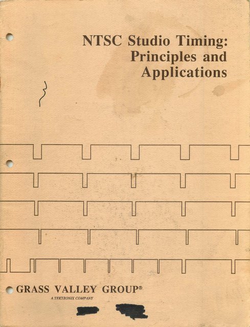 NTSC Studio Timing: Principles and Applications - technicalaudio.com