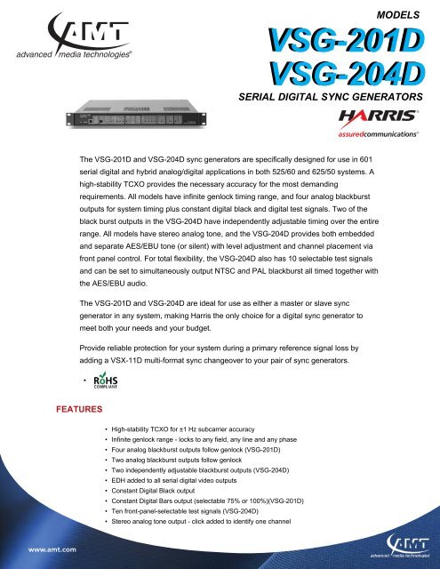 VSG-201D VSG-204D VSG-201D VSG-204D - Advanced Media ...